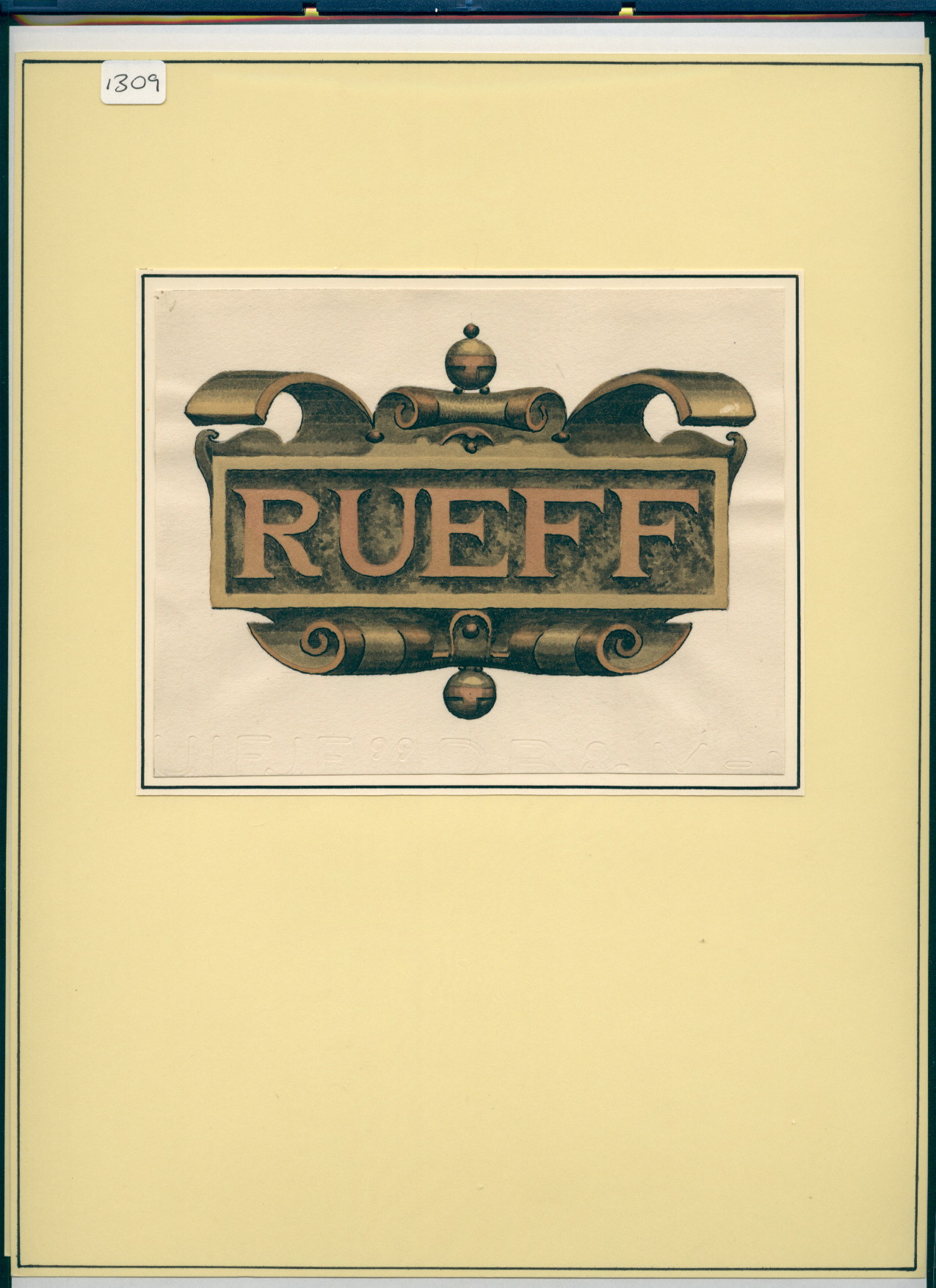R/10/1309 - print of plaquette with 'RUEFF' and fancy borders - Museum ...