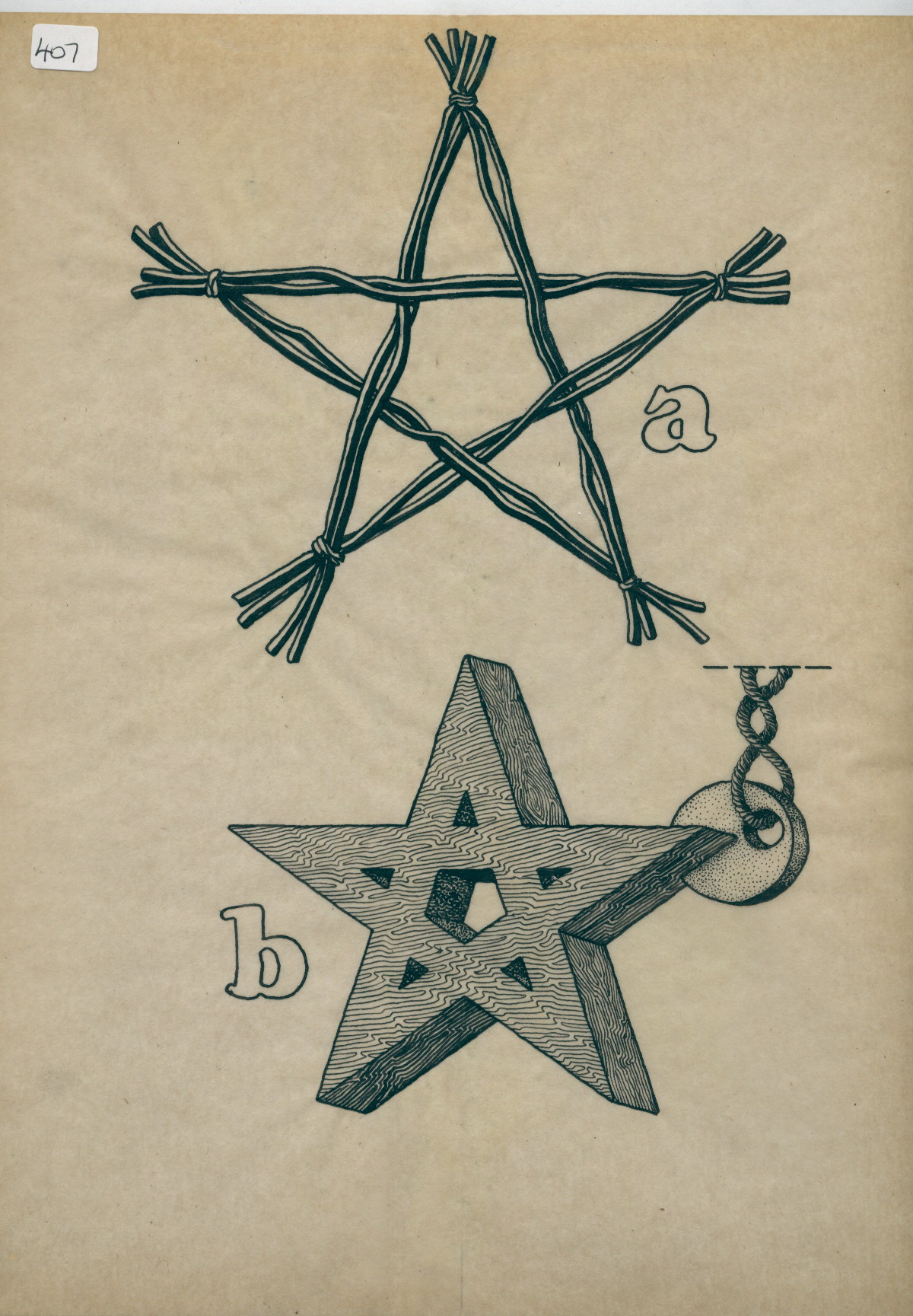 R/2/407 - drawing of two pentagrams, one an amulet - Museum of ...