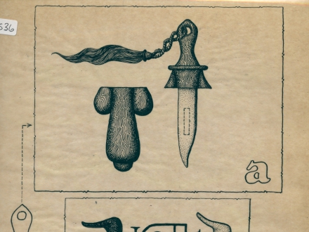 R/s.G/XVII - Drawing of a phallus with stopper and red cords - Museum ...