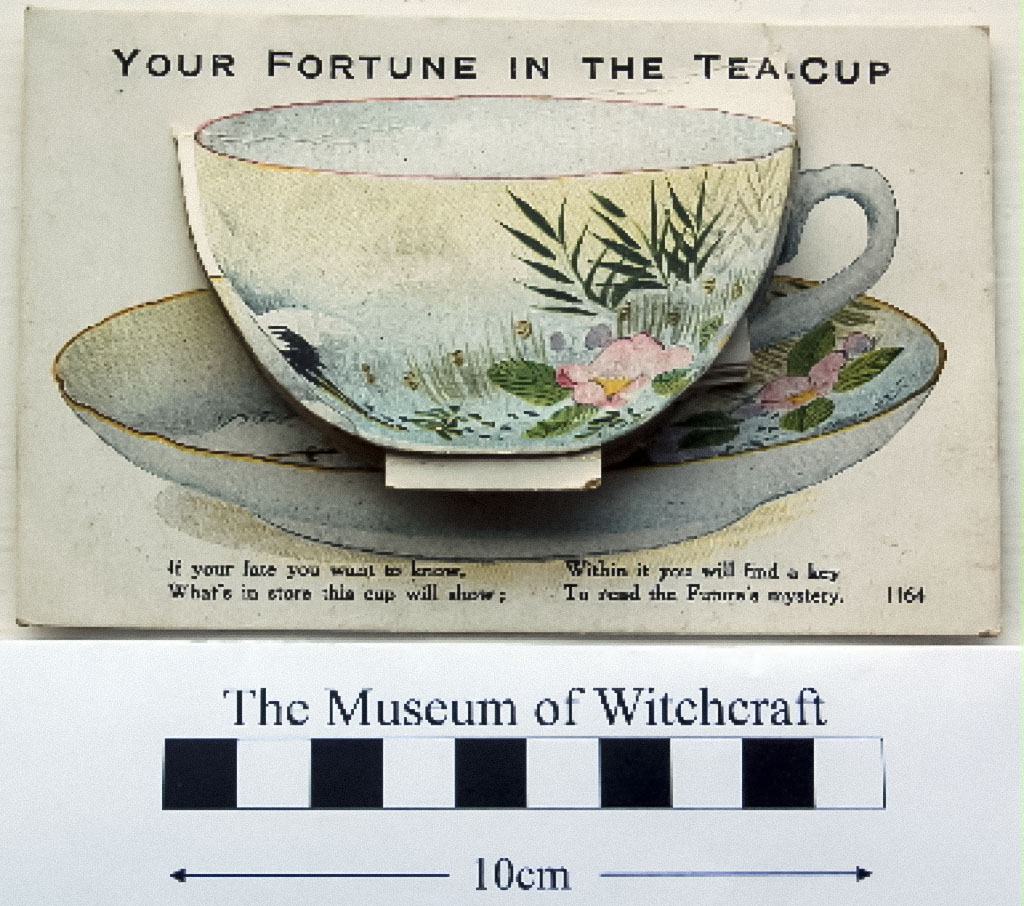 1154 - Postcard - tea cup and tea leaf reading - Museum of Witchcraft ...