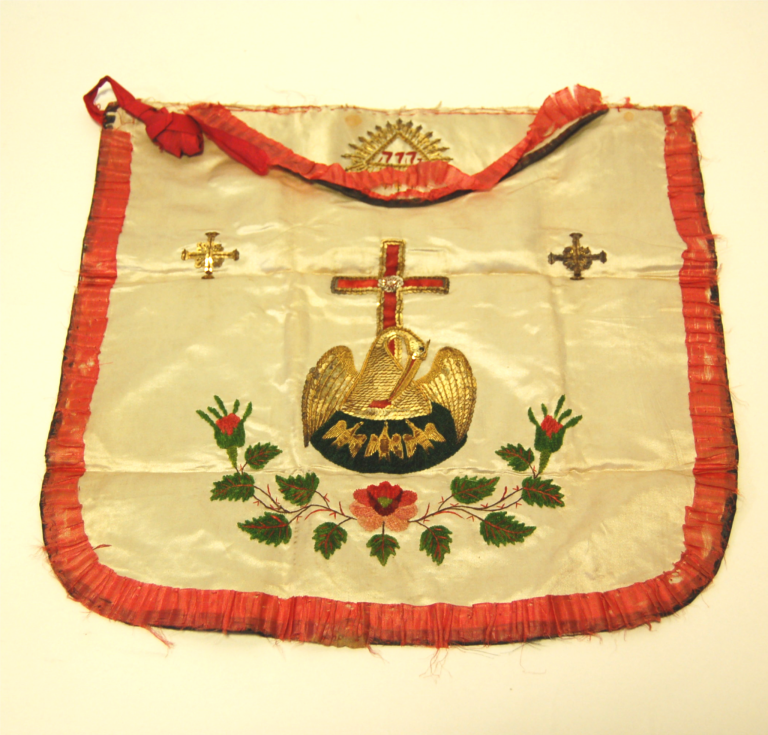 3932 - Rosicrucian Masonic Apron - Museum of Witchcraft and Magic